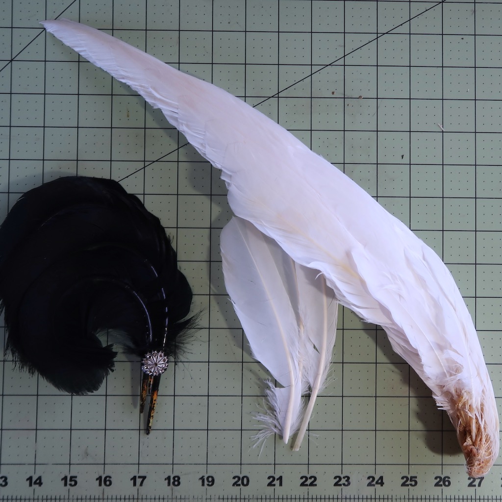 Restoring a Curled Wing Feather Ornament – …out of a portrait